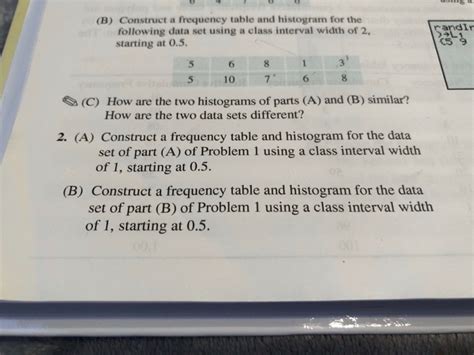 B Construct A Frequency Table And Histogram For The Chegg