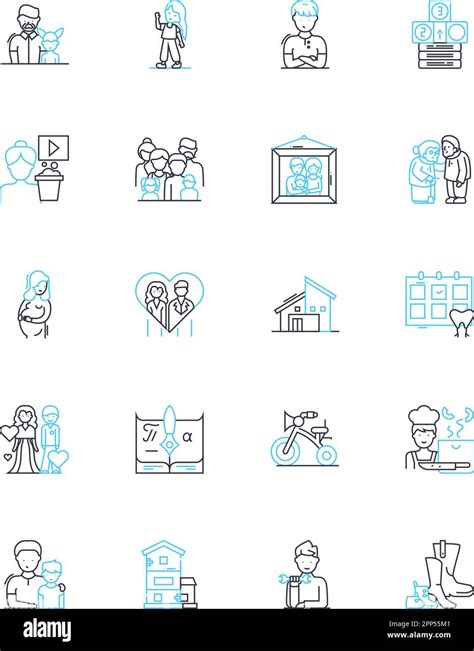 Brotherhood Linear Icons Set Unity Loyalty Trust Companionship Community Support Bond