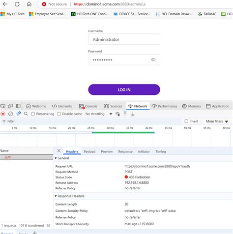 Not Able To Login Into Domino Rest Api Admin Ui Domino Forum Hclsoftware Digital Solutions