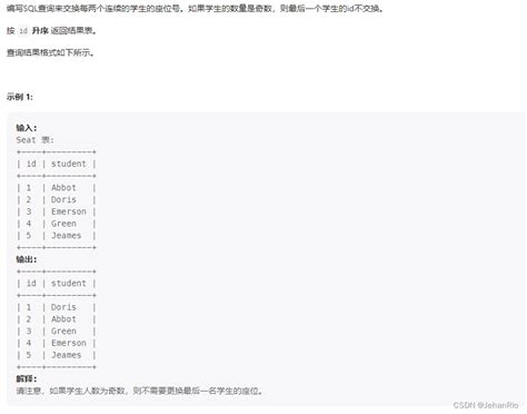 Leetcode 626 换座位 Csdn博客