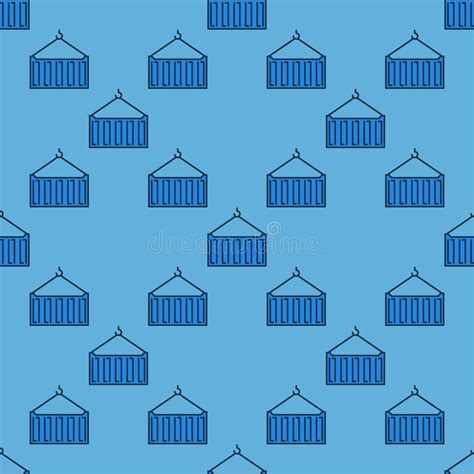 Vector Blue Shipping Container Colored Modern Seamless Pattern Stock