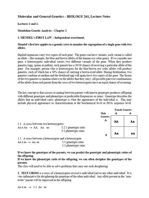 Lecture Notes Week 1 Pdf Genotype Allele