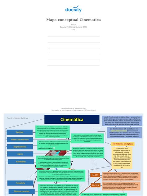 Docsity Mapa Conceptual Cinematica 1 Pdf Velocidad Aceleración