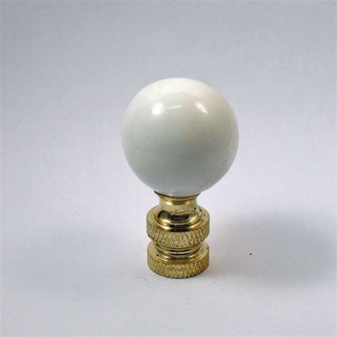 Lamp Finial Small White Glass Ball