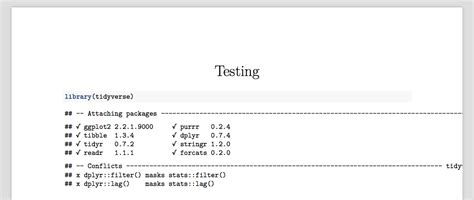 Startup Message Too Long For Knitr Output Issue Tidyverse Tidyverse Github