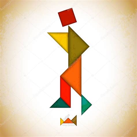Tangram Peoplel Made Of Tangram Pieces Geometric Shapes Traditional