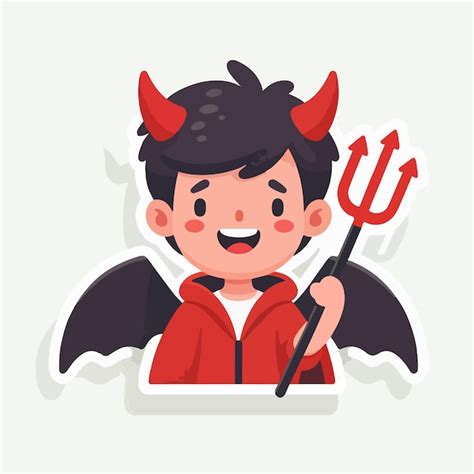 Cartoon Boy In Devil Costume Premium Ai Generated Vector