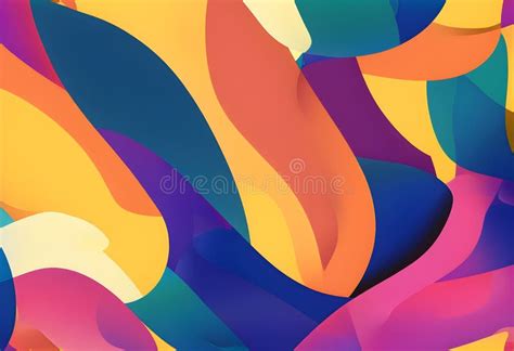 Abstract Contemporary Illustration In A Vibrant Geometric Design With Colorful Shapes Stock