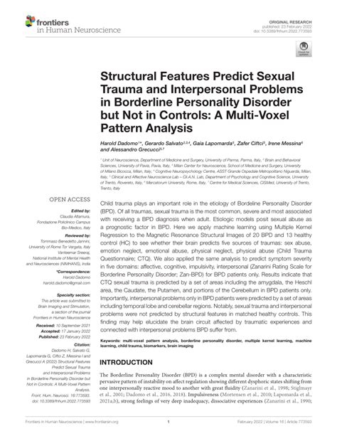 PDF Structural Features Predict Sexual Trauma And Interpersonal