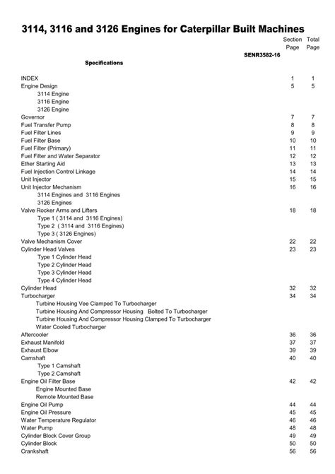 Caterpillar 3114 3116 3126 Engines Workshop Service Repair Manual