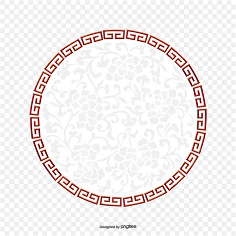 รูปลายเส้นขอบจีนลม Png สไตล์จีน แบบแผน ขอบวงกลมสีแดงภาพ Png และ Psd สำหรับดาวน์โหลดฟรี
