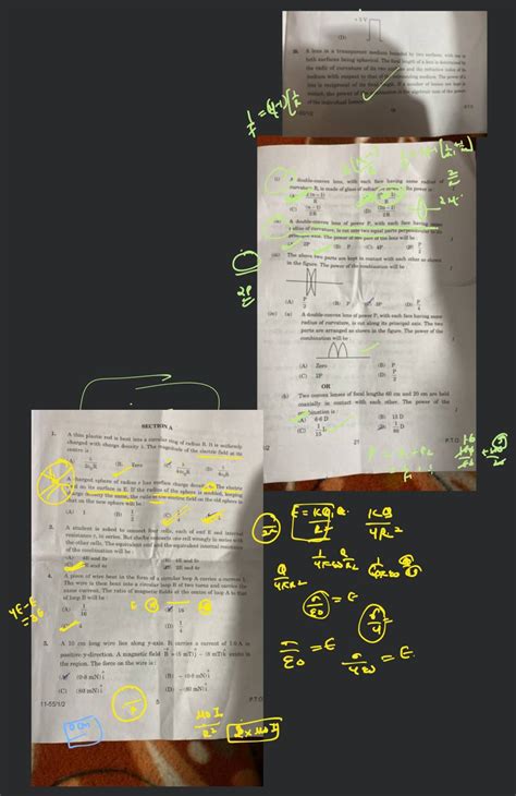 A Double Convex Lens With Each Face Having Same Radius Of Curvature Mat