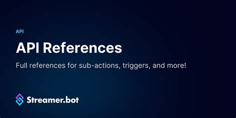 Api References Streamerbot Docs