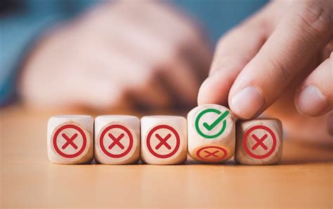 Premium Photo Hand Flipping Green Correct Sign Symbol Among Red