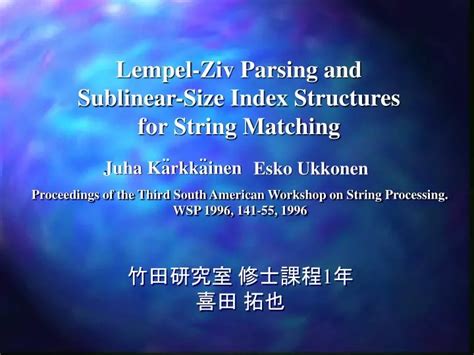 ppt sublinear size index structures for string matching powerpoint