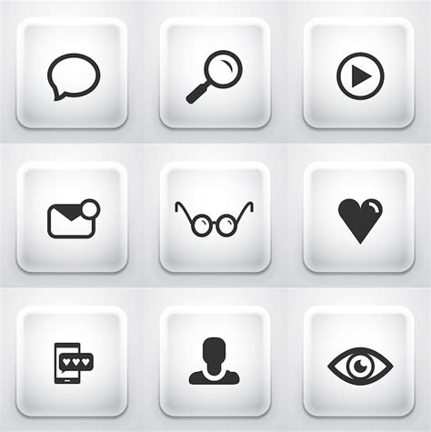 Premium Vector Set Of Square Application Buttons Web