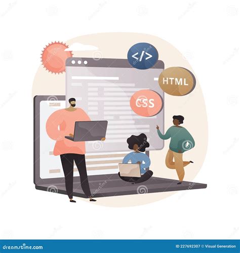 Computer Programming Camp Abstract Concept Vector Illustration Stock