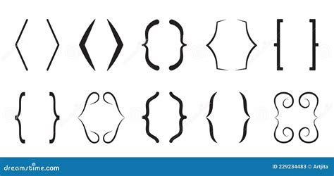 Curly Brace Set Vector Text Brackets Collection For Messages Quotas CartoonDealer Com