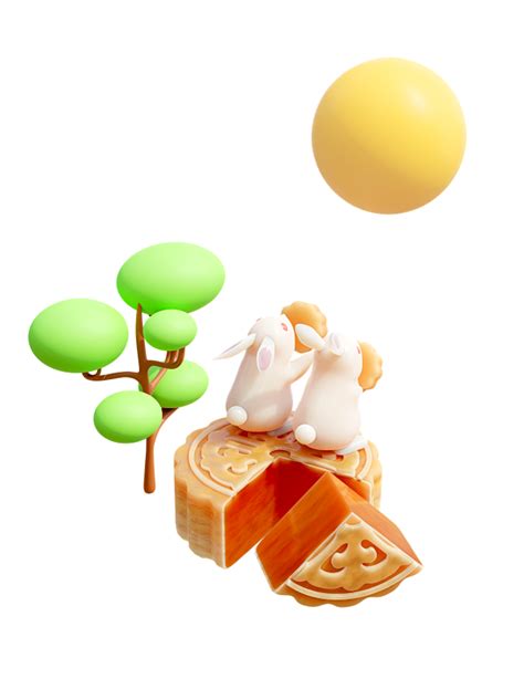 月饼兔子卡通中秋
