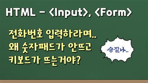 프론트엔드 웹 코딩 Html Input 태그가 하나가 아니라고 이렇게나 다양하다고 Youtube