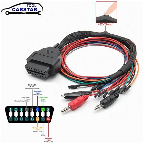 ☃mpps V21 V18 Obd2 Breakout Tricore Cable For Mpps V18 12 3 8 Obd Breakout Ecu Boot Pinout