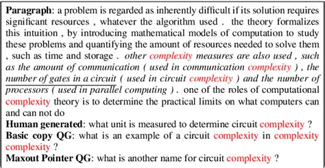 Table 1 From Paragraph Level Neural Question Generation With Maxout