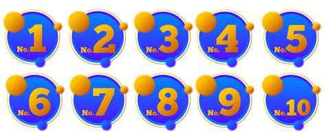 Number Bullet Points 1 To 10 Trendy Markers Template Set 27737916 Png