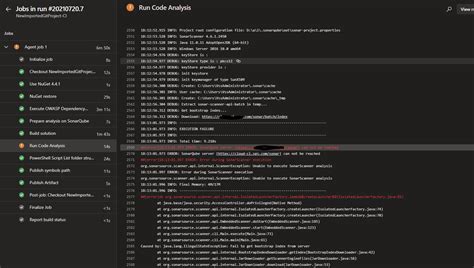 az devops pipeline error sonarqube server [ sonar