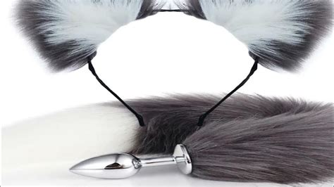 Ass Butt Tail Buttplug Fox Pigtail Anal Plug And Ears Erotic Products