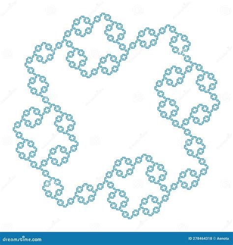 Flat Vector Computer Generated Koch L System Branching Fractal