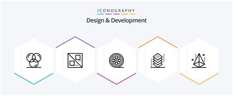 Design And Development 25 Line Icon Pack Including Design Layers Design Development Coding