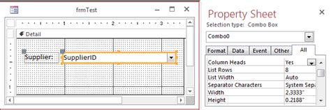 Ms Access 2013 Display Column Headings In A Combo Box
