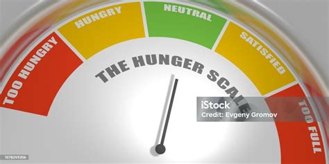 Hunger Scale With Arrow Measurement Value Chart Indicating Eat Stages To Evaluate Level Of