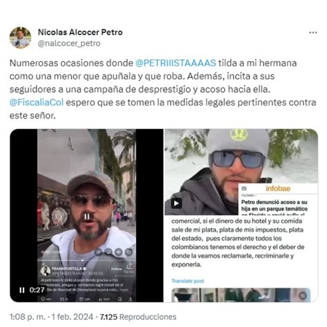 Nicol S Alcocer Petro Denunci Persecuci N Contra Su Mam Ver Nica Alcocer Por Comparaci N Con