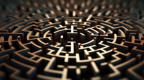 AI Generated Abstract Maze Representing The Journey Of Problem Solving Stock Photo At