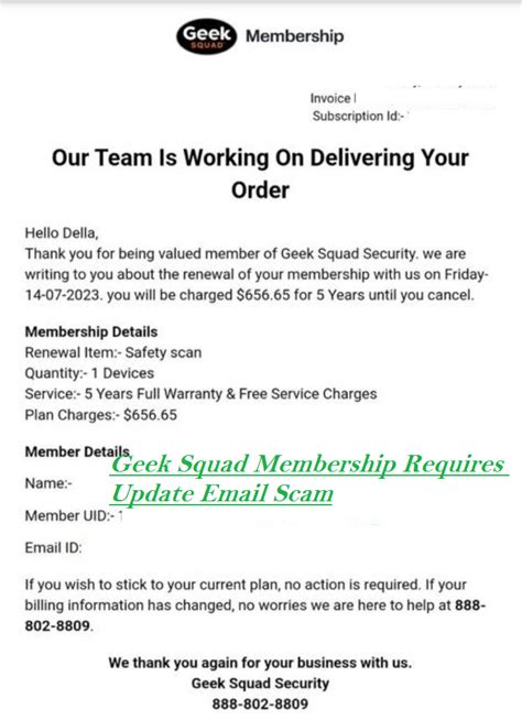 Avoid Falling Prey To The Geek Squad Membership Requires Update Email