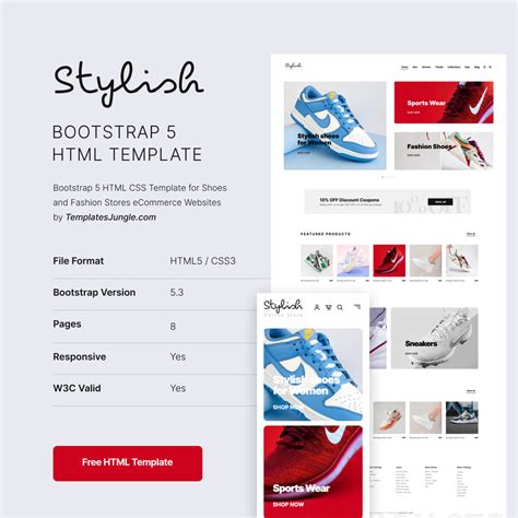 Stylish Free Ecommerce Shoe Store Html Template