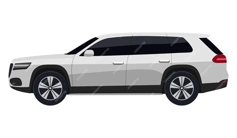 현대 Suv 차량 일러스트레이션 Suv 차량 측면 뷰 슬리크한 색 차와 어두운 색상 유리창 프리미엄 벡터
