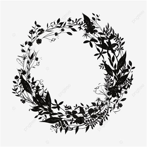 검은 화환 벡터 스티커 클립 아트 자연 화환 만화의 흑백 이미지 상표 클립 아트 Png 일러스트 및 벡터 에 대한 무료 다운로드 Pngtree