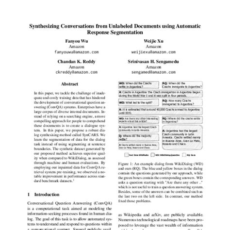 Synthesizing Conversations From Unlabeled Documents Using Automatic Response Segmentation Acl