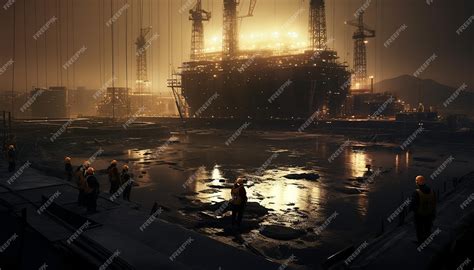 Premium Ai Image Nuclear Power Plant Construction Site Workers
