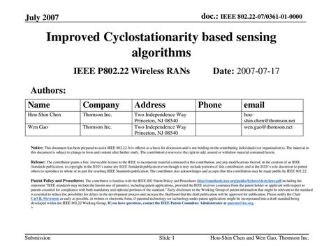 Improved Cyclostationarity Based Sensing Algorithms Ppt Download