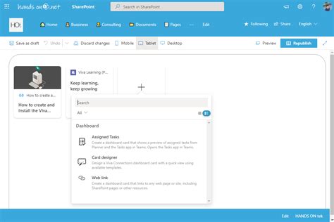 How To Create A Viva Connections Dashboard Hands On Sharepoint
