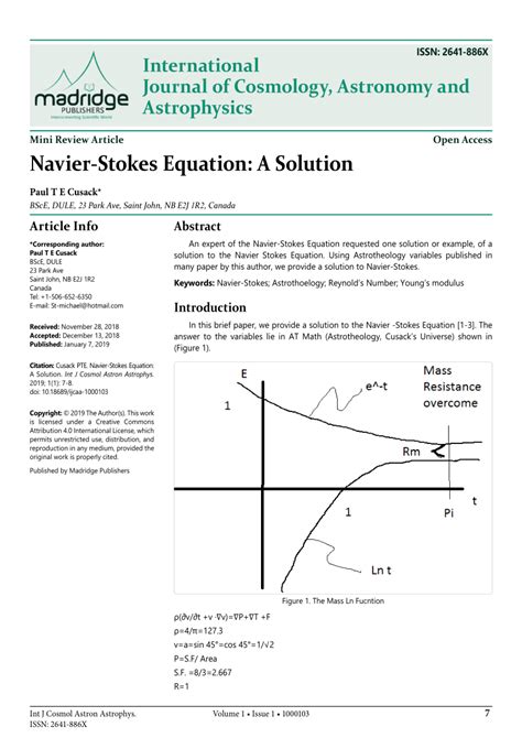 Pdf Navier Stokes Equation A Solution