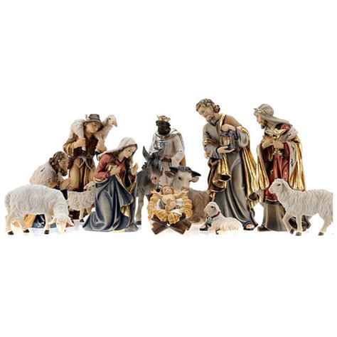 Presepe Kostner 12 Cm Colorato Set 12 Pz Legno Val Gardena Vendita