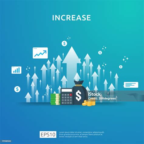 소득 급여 비율 증가 화살표로 투자 Roi 개념에 대한 수익의 재무 성과 영업이익 률 을 달성했습니다 비용 판매 아이콘 달러 기호 플랫 스타일 벡터 일러스트 가격에 대한