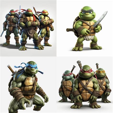 ninja turtles clipart simulation in unreal engine at 8k resolution prompt neoprompt