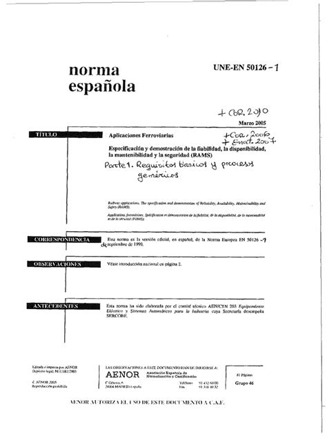Cenelec En 50126 1999 Pdf Ingeniería De Confiabilidad Proceso De Desarrollo De Software