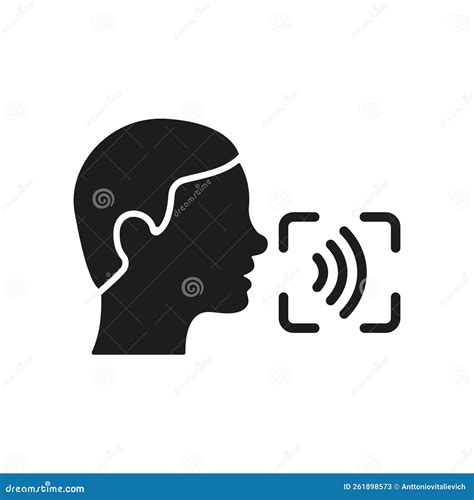 Command Voice Id Recognition Technology Silhouette Icon Access Identification By Voice Glyph