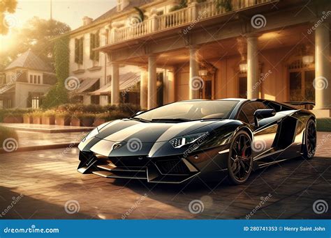 Lamborghini Unleashing Speed And Elegance On The Road Stock